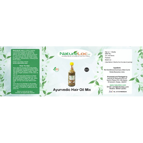 Buy Ayurvedic Herbal Hair Oil Mix Bottle Online - NatureLoc